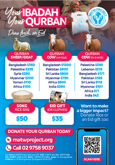 Fulfill your Qurban with MATW Project | LaunchGood | LaunchGood