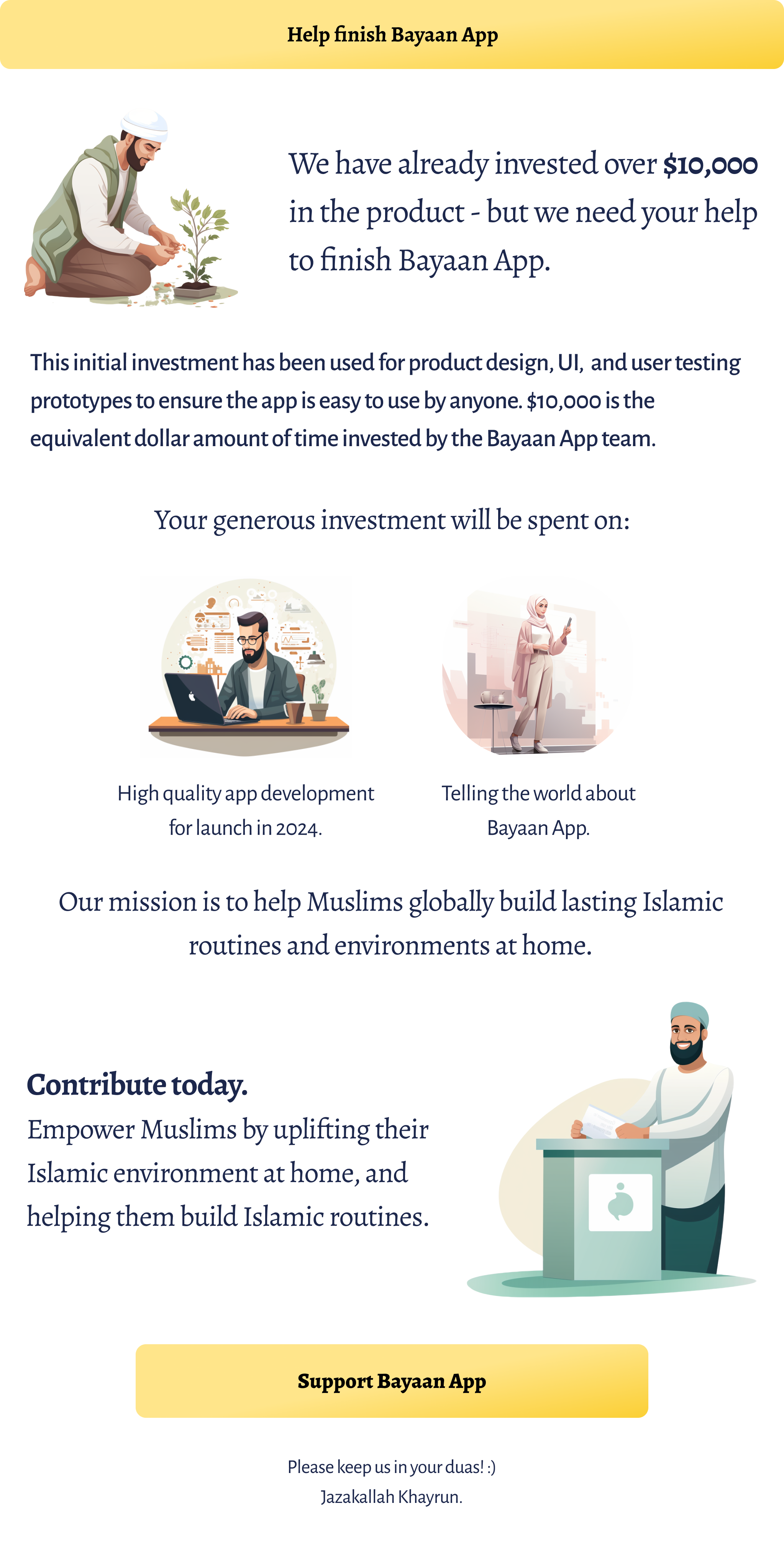 Bayaan App: Build Islamic ambiences and routines | LaunchGood | LaunchGood