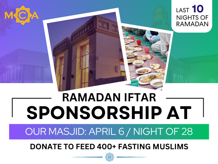 Muslim Community Association Iftar Sponsorship April 6 / Ramadan 27 ...