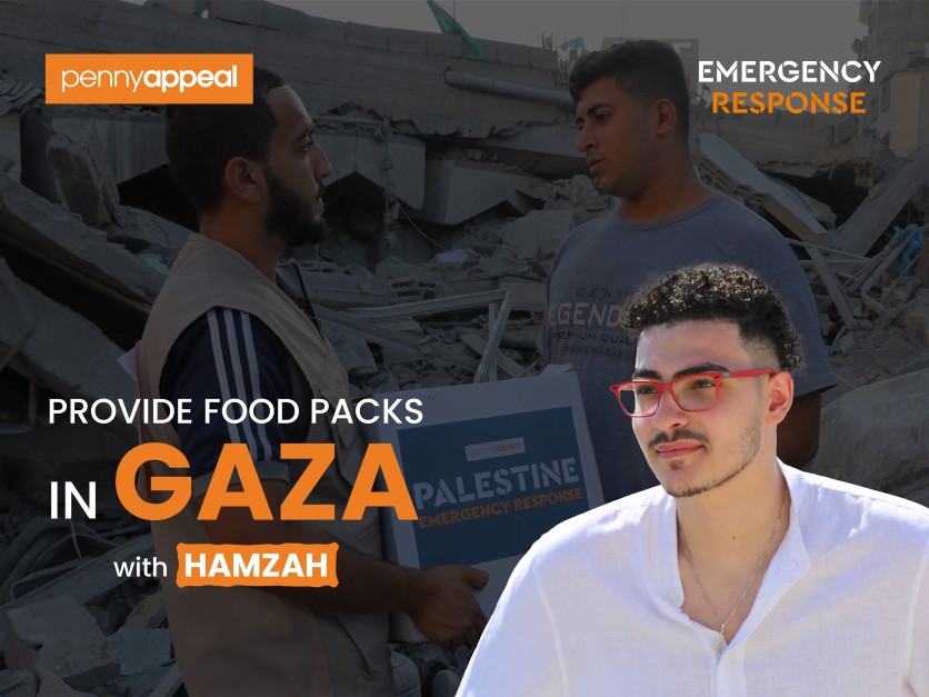 Emergency Food Packs for Gaza with Hamzah | LaunchGood | LaunchGood